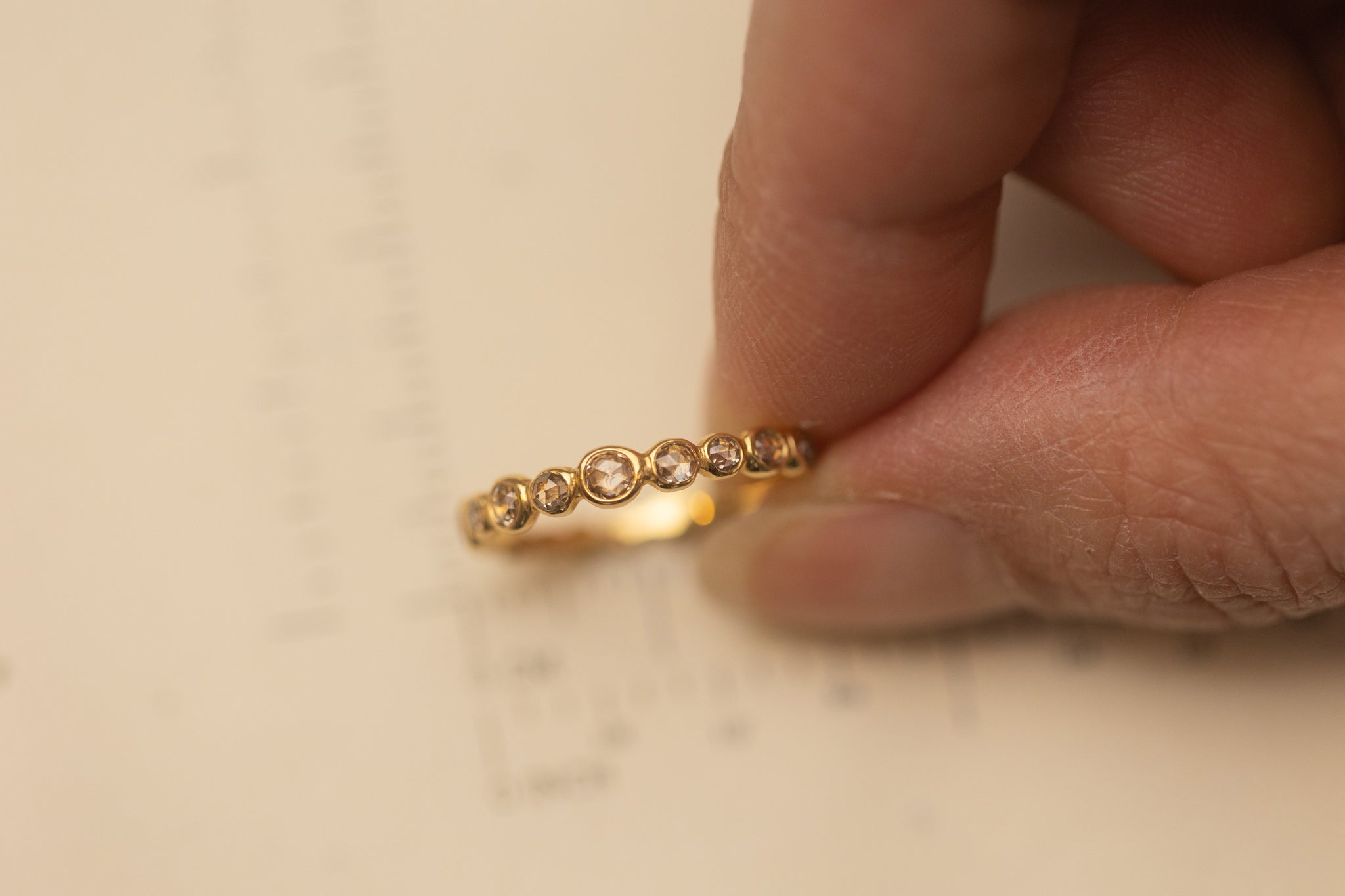 ローズカットハーフエタニティーリング – ileava jewelry ローズカットハーフエタニティーリング – ileava jewelry